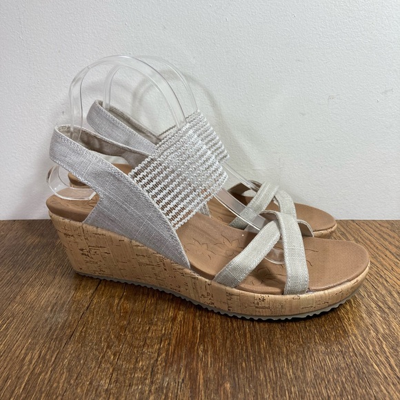 Skechers | Shoes | Skechers Beverlee High Tea Wedge Sandal Womens Size ...